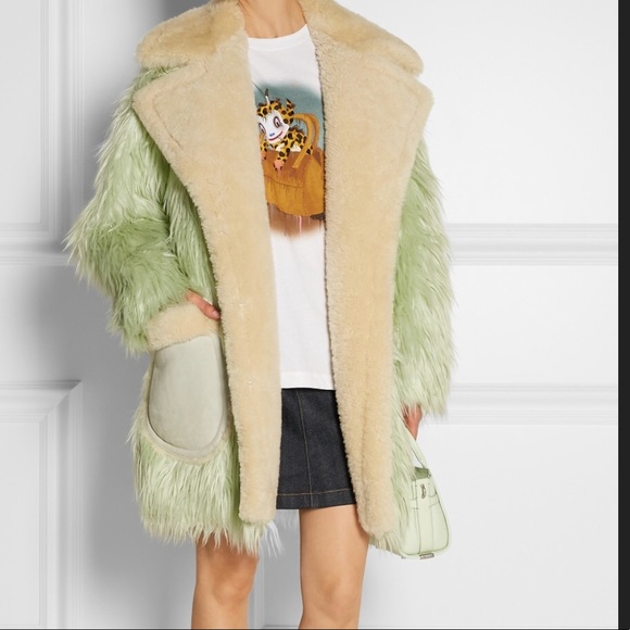 Coach | Jackets & Coats | Coach Green Fur Shearling Coat Xs Jacket ...